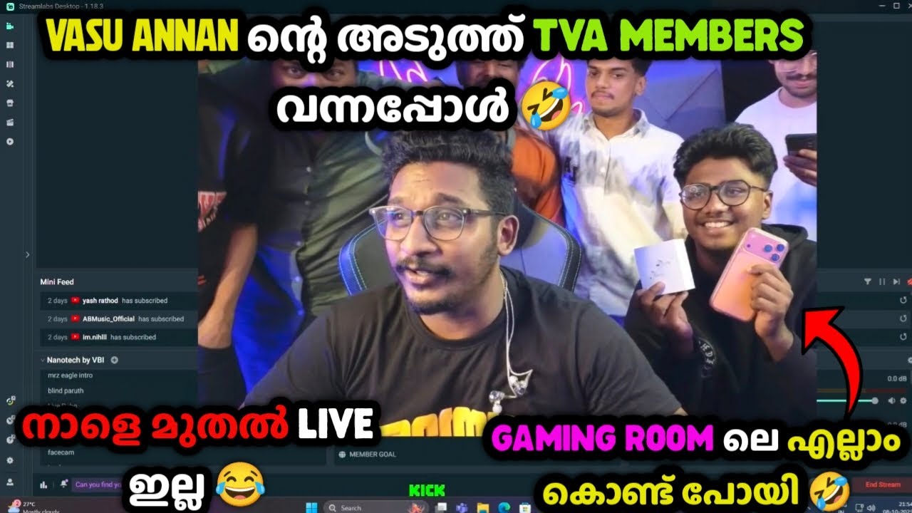 VASU ANNAN ന്റെ അടുത്ത് TVA MEMBERS വന്നപ്പോൾ 🤣നാളെ മുതൽ LIVE ഇല്ല😂 ...