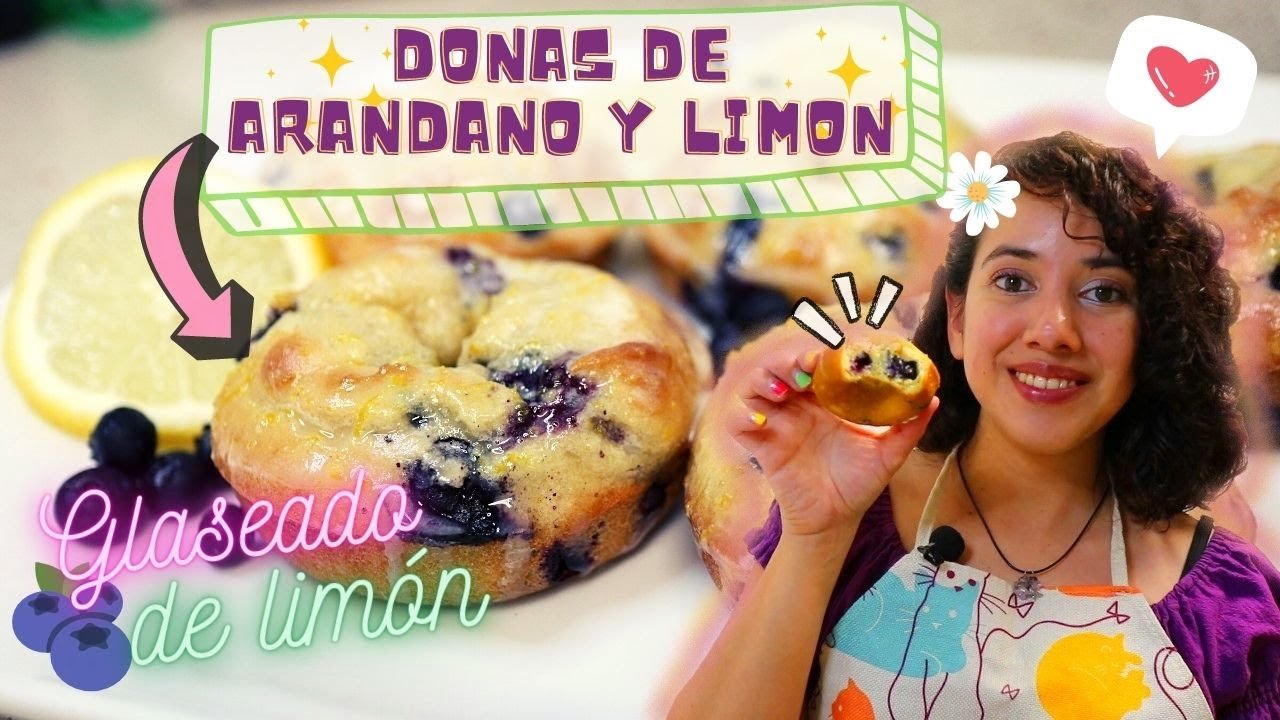 DONAS DE ARANDANO Y LIMON 🍋 Con glaseado de limón 🍩 Riquísimas! (Baked ...