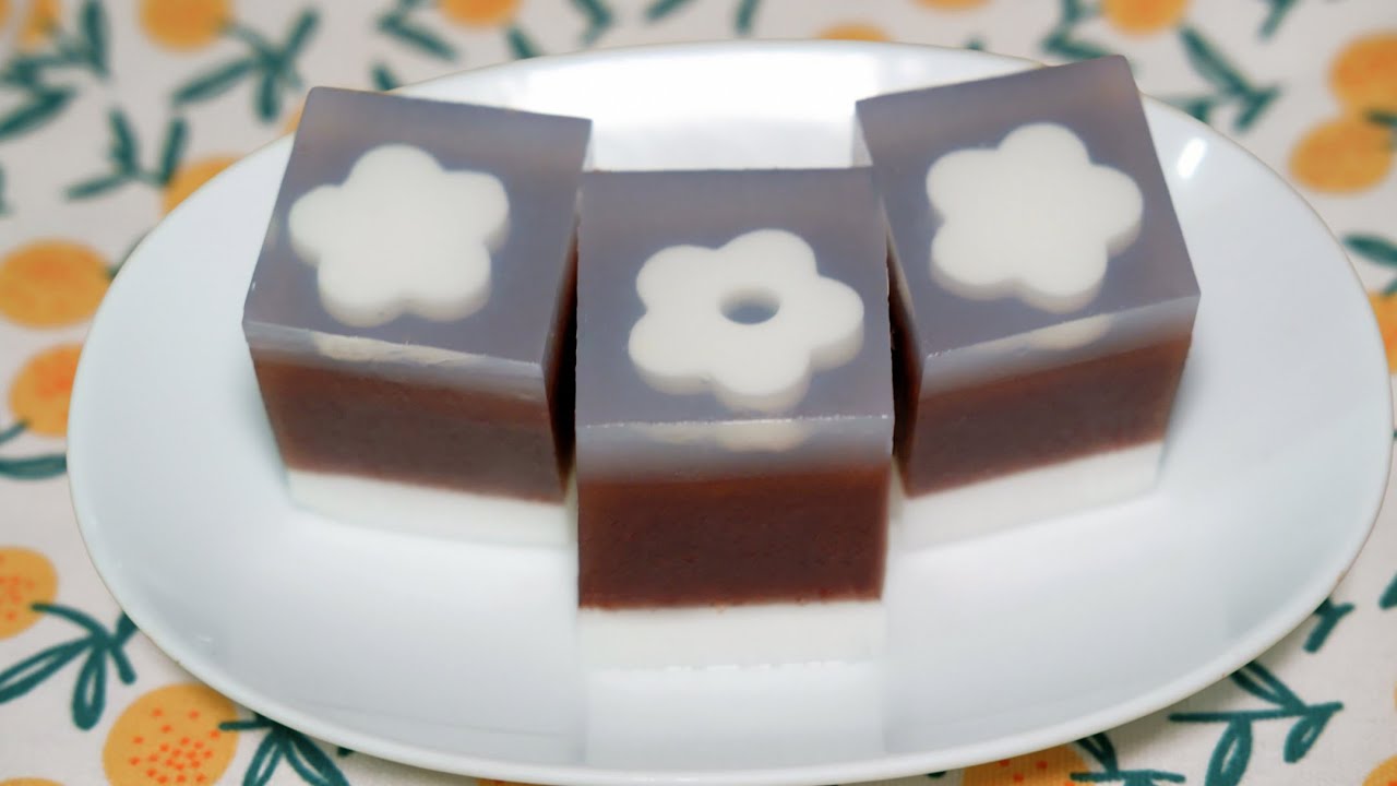 Red Bean Coconut Milk Jelly Jello Cake - YouTube