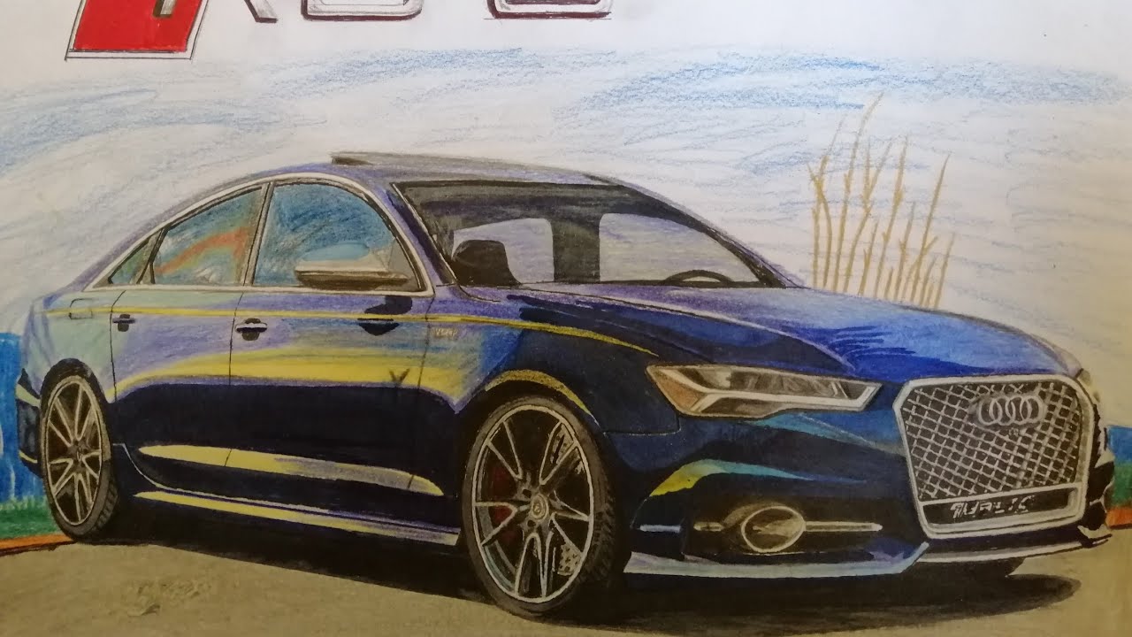 AUDI RS6 DRAWING AND PAINT - YouTube