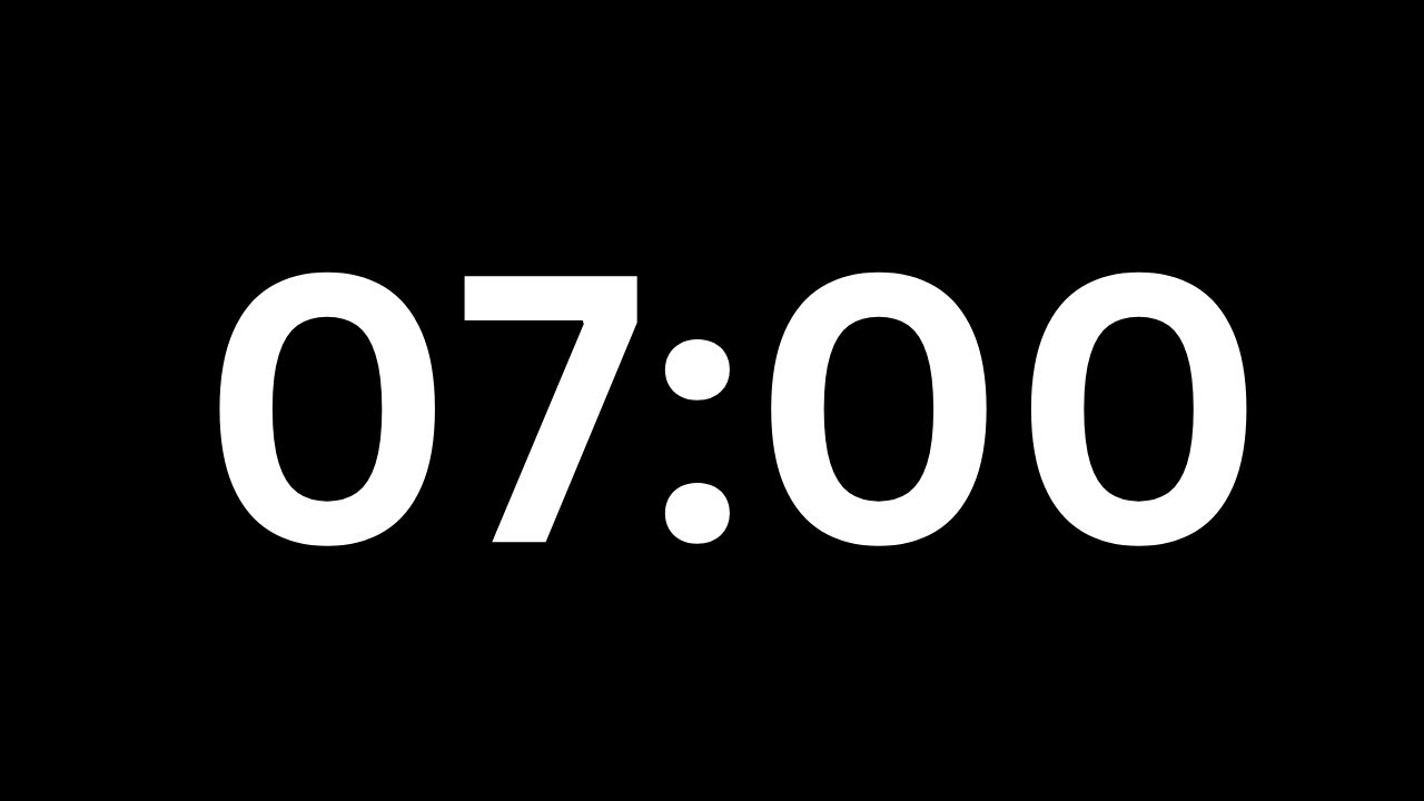 7 minute Timer without music [NO SOUND] compte à rebours - YouTube