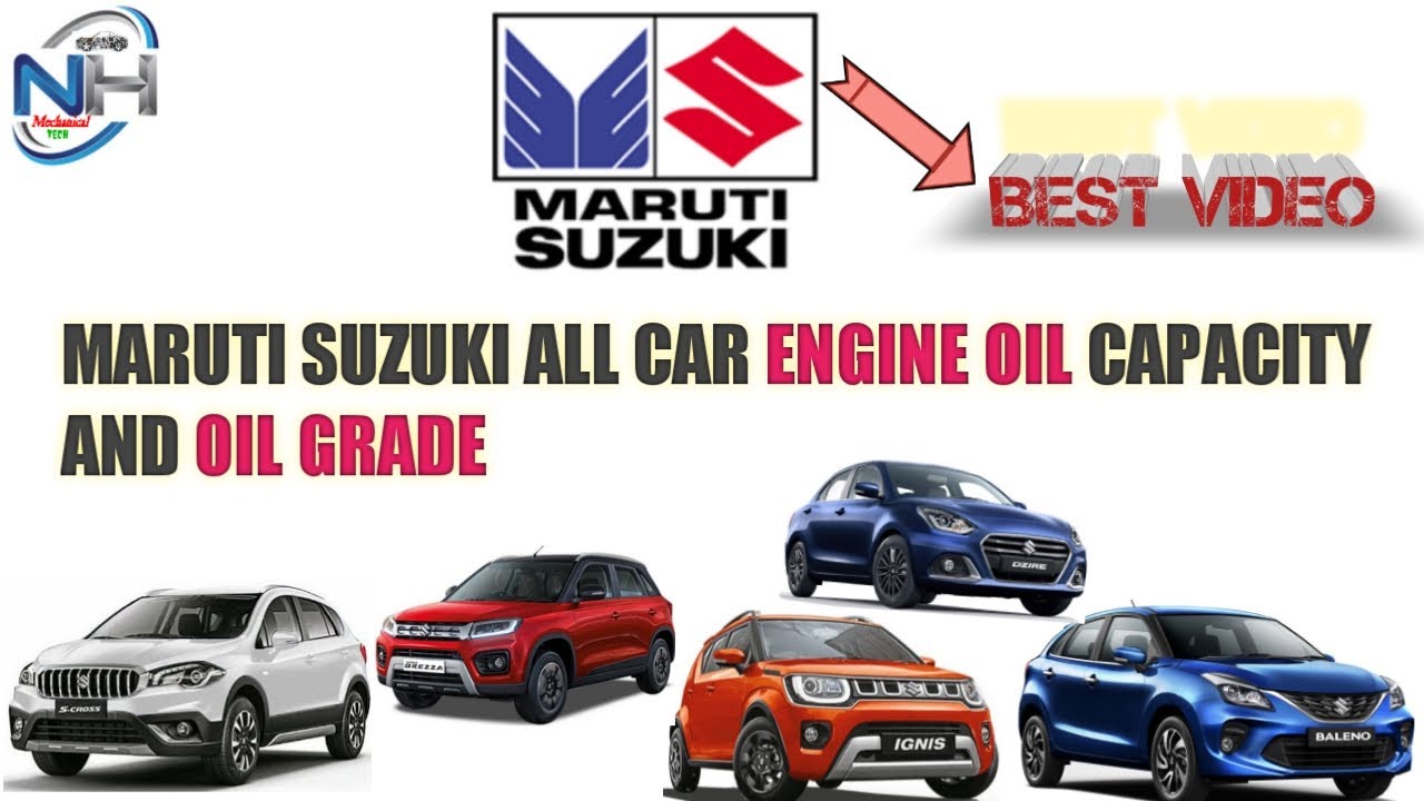 Maruti All car engine oil capacity and Grade 🔧🛠️ - YouTube