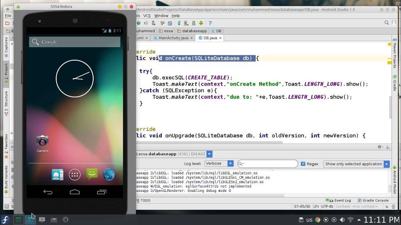 158 Android Studio SQLite OnCreate OnUpgrade Constructor - YouTube