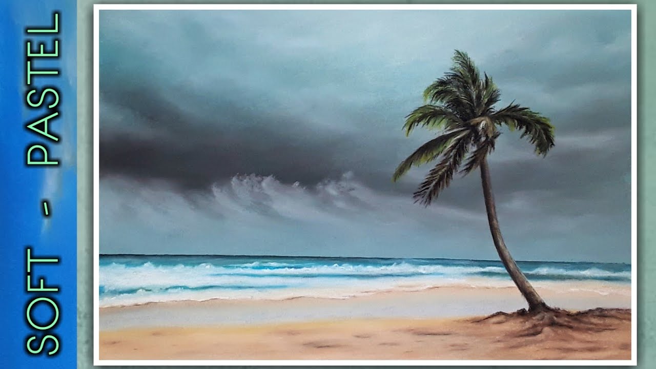 How To Draw Stormy Sea | Stormy Beach With Soft Pastel, Stormy Beach ...