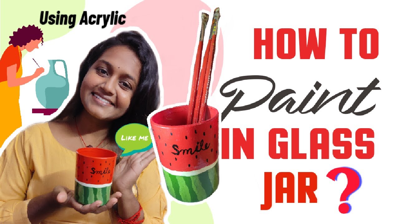 Painting On Glass Jar | Glass Painting | For First time | Jar decor ...
