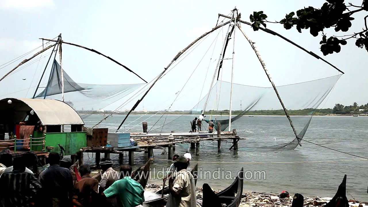 Chinese fishing nets or cheena vala- Fort Cochin - YouTube