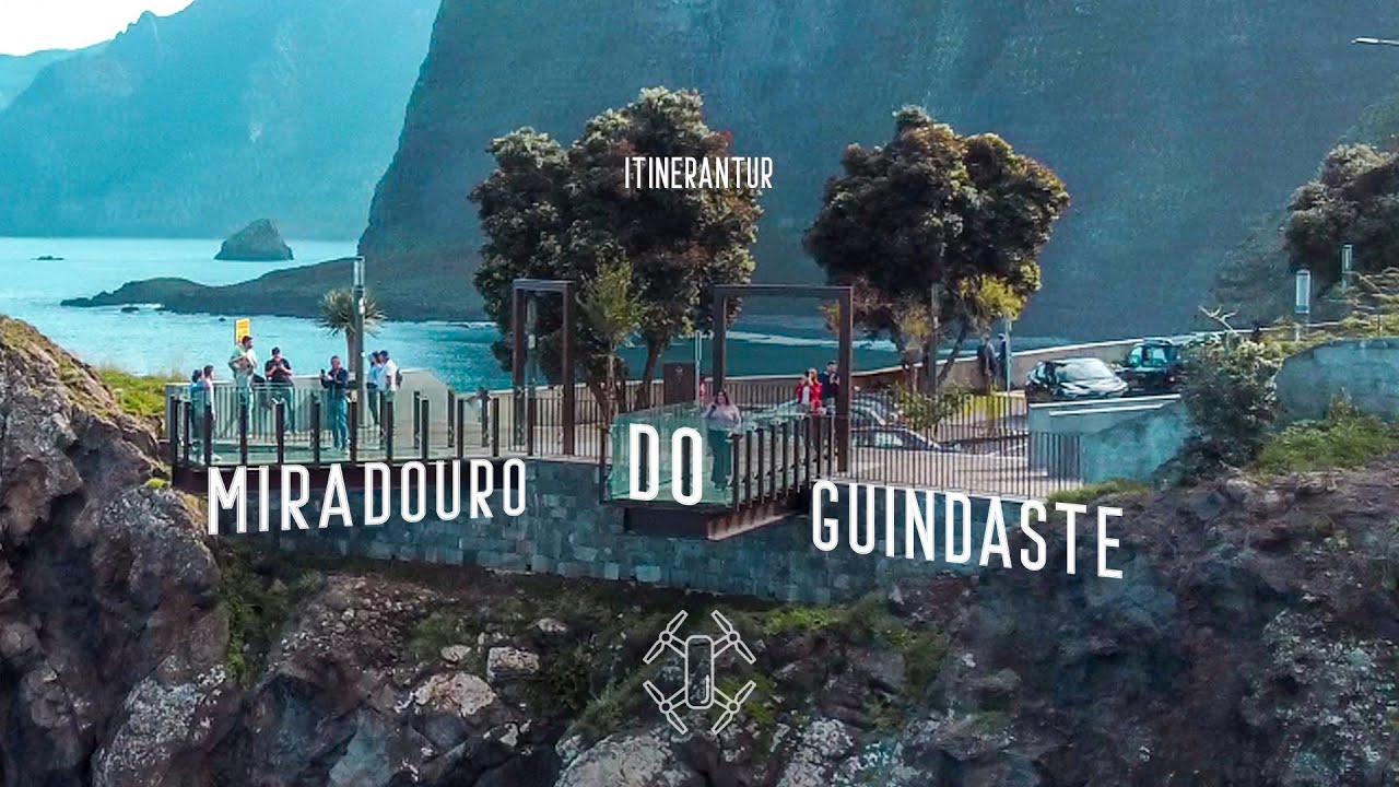 Flight Above the Glass Walkways of the Miradouro do Guindaste, Faial ...