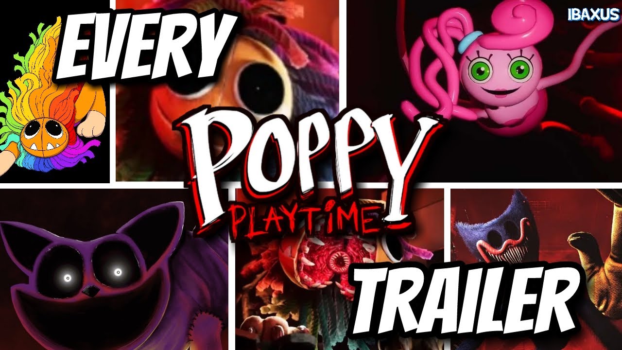 Every Poppy Playtime trailer chapter 1-4 - YouTube