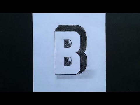 3D capital letter B drawing step by step - YouTube