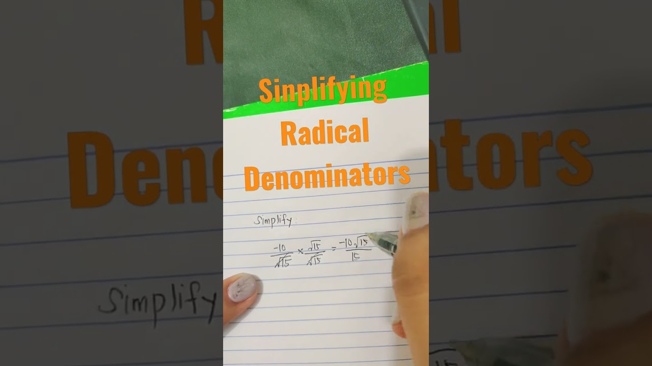 Simplifying Radical Denominators - YouTube