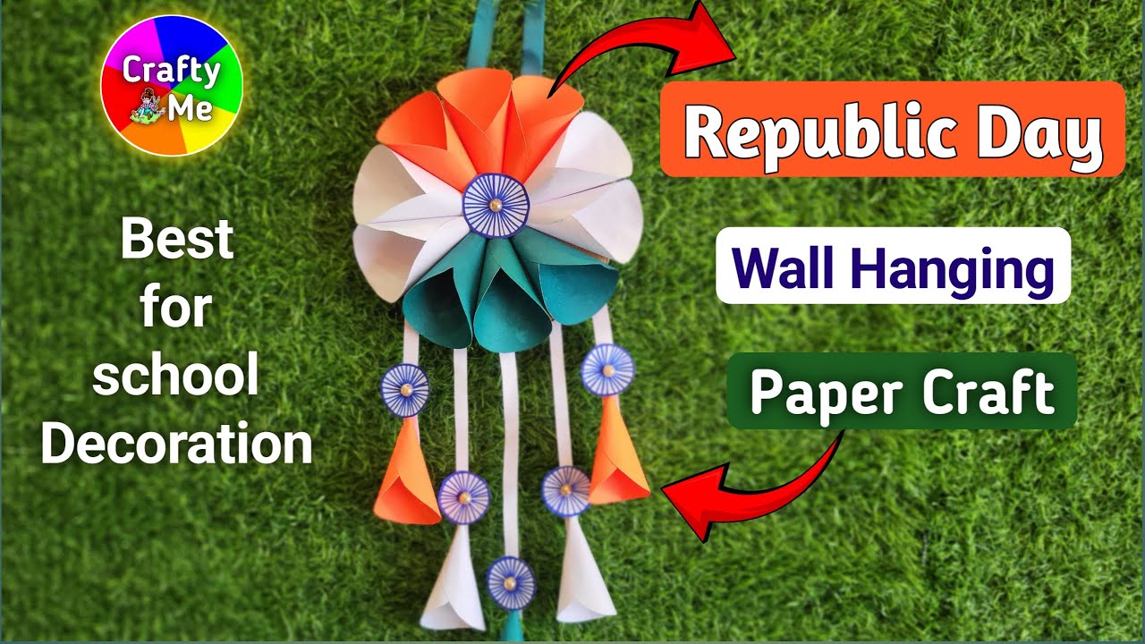 Republic Day Special Tricolor Wall Hanging Paper Craft - YouTube