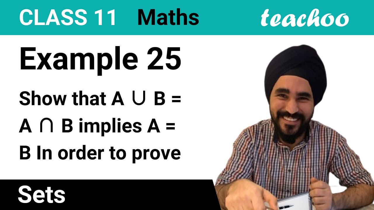 Example 25 - Show that A U B = AB implies A = B - Chapter 1 Sets ...