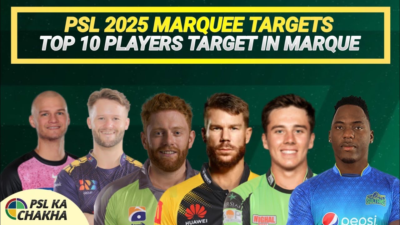 PSL 2025 | Top 12 Marque players on target by PSL teams | PSL 10 draft ...