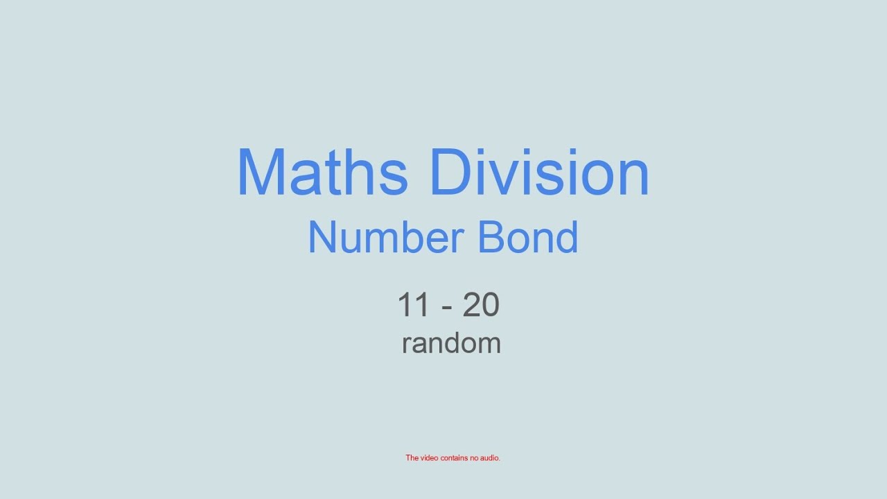Maths Division 11 - 20 Number Bond random - YouTube