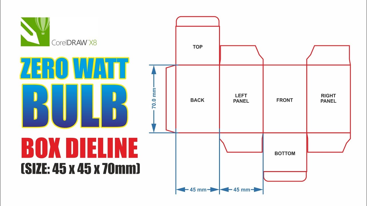 Box Dieline Tutorial CorelDraw || Packaging Design || Reverse Tuck Box ...