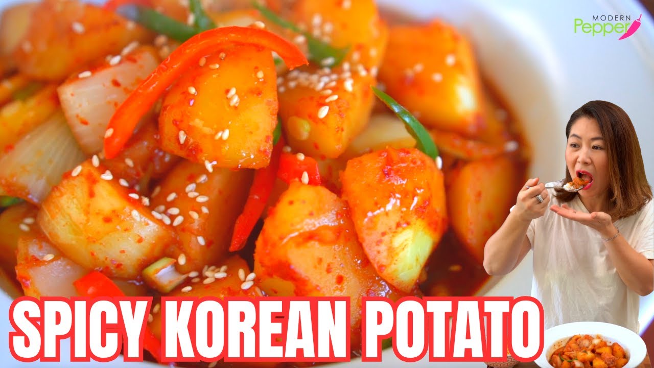 Korean 🥔 Potato Side Dish with 🌶SPICY ADDICTIVE Sauce: 밥도둑반찬 [매운감자조림 ...