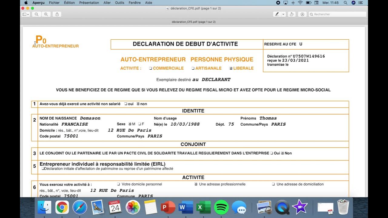 DEMANDE D'ACRE 2021 - Formalités étape par étape ! - YouTube