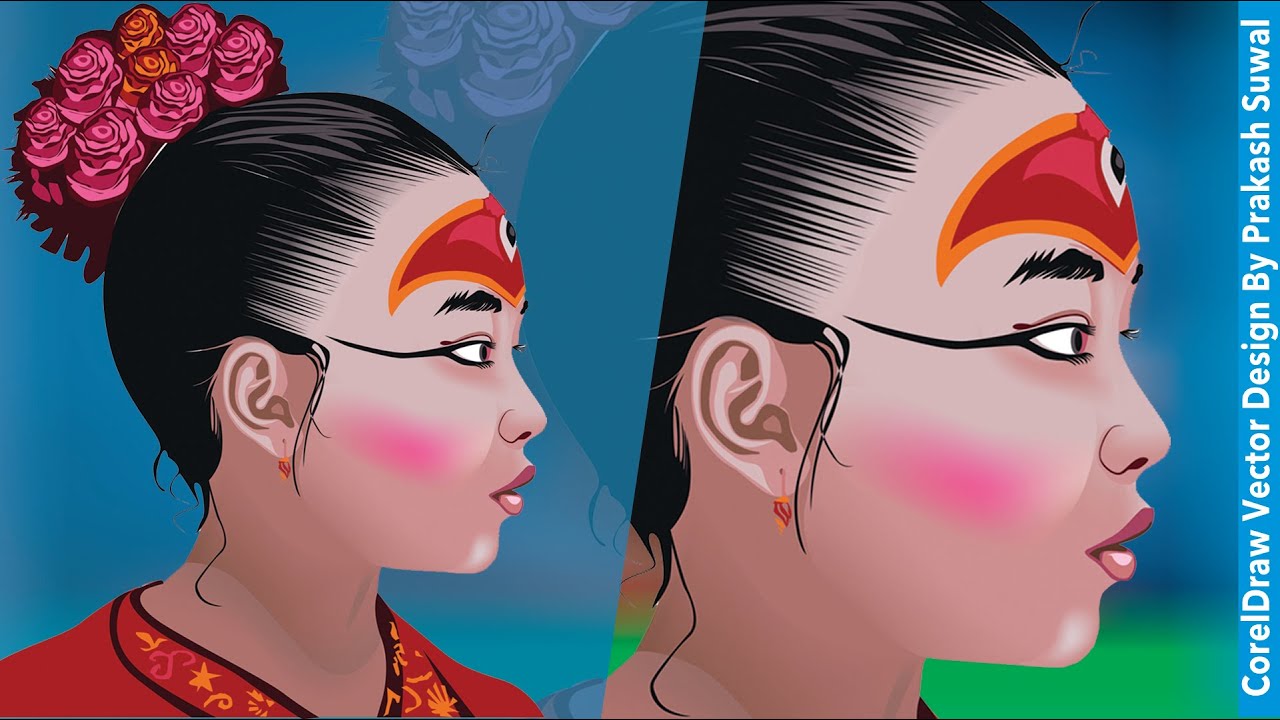 Vector Drawing - 4 Kumari - The Living God in Nepal | Design in ...