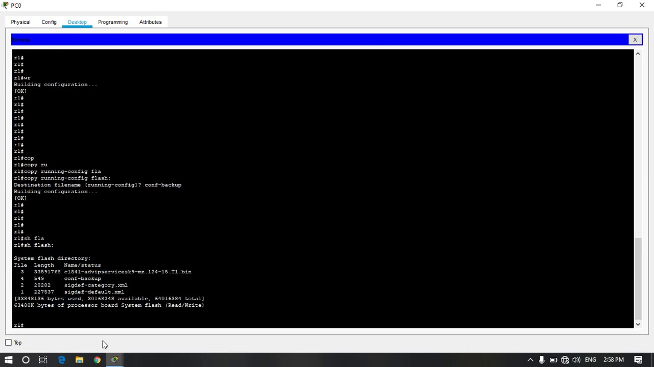 How to take backup of router in flash memory and tftp server - YouTube