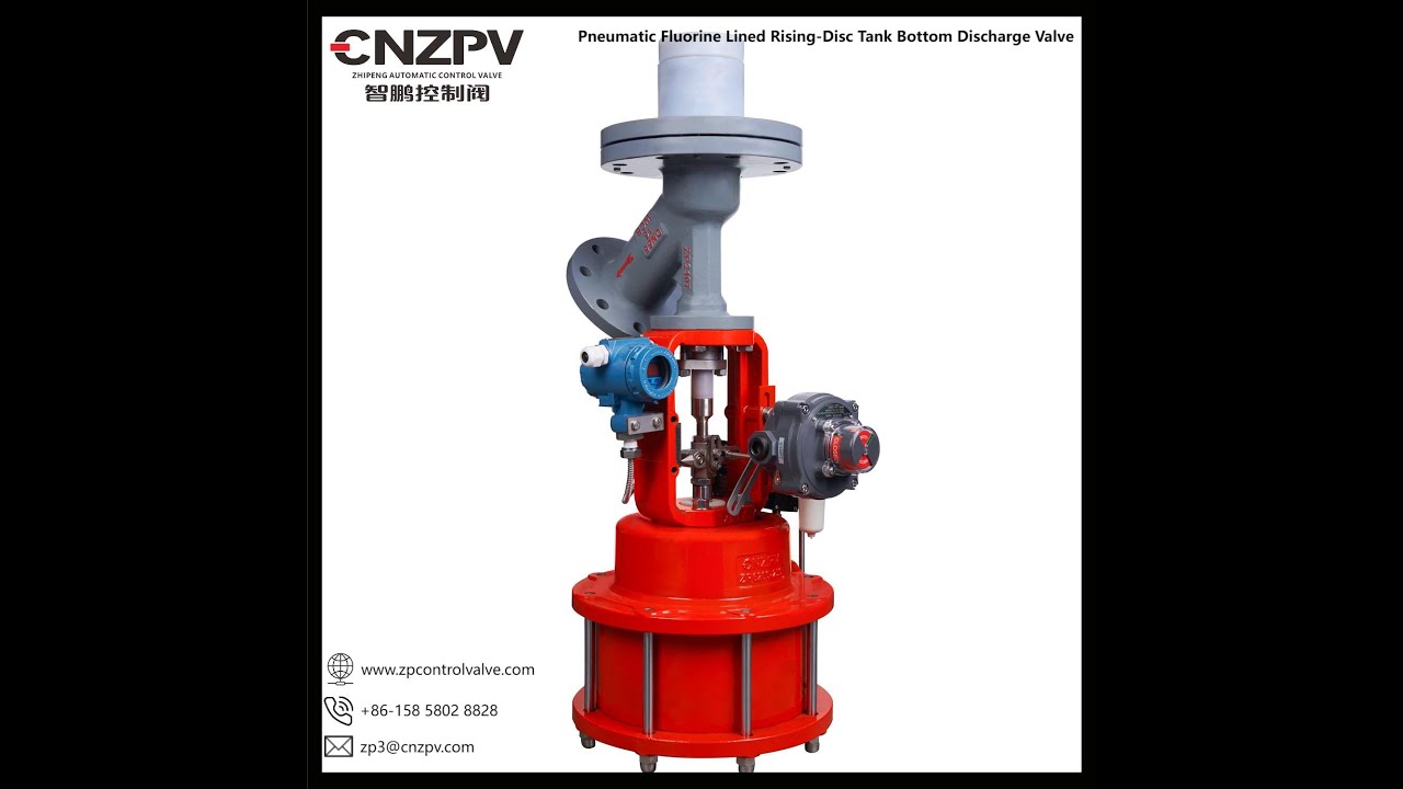 CNZPV® FEP-Lined Pneumatic Disc-Rising Type Tank Bottom Discharge Valve ...