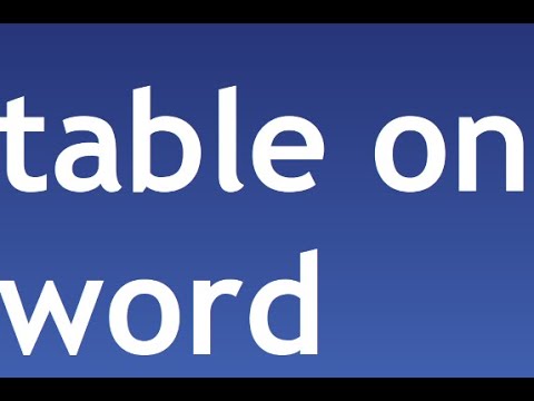 how to draw beautiful table using word - YouTube