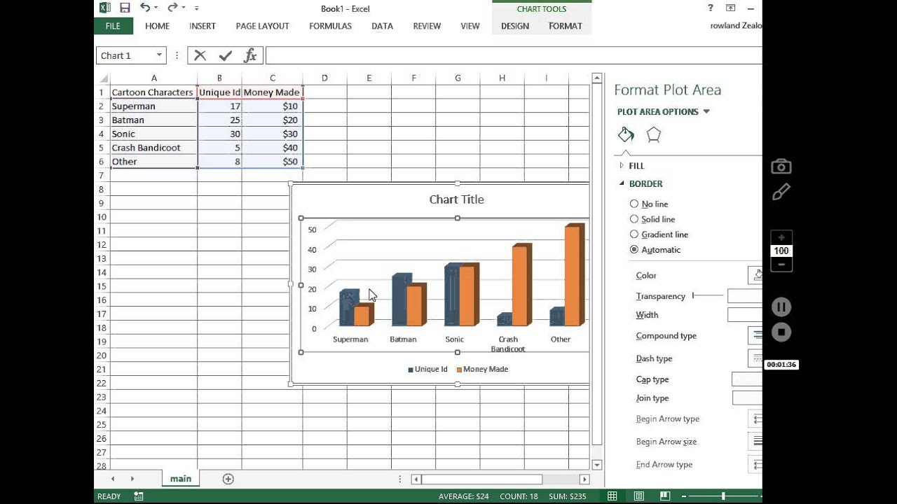 Easy Microsoft Office Excel 2013 Charts and Graphs - YouTube