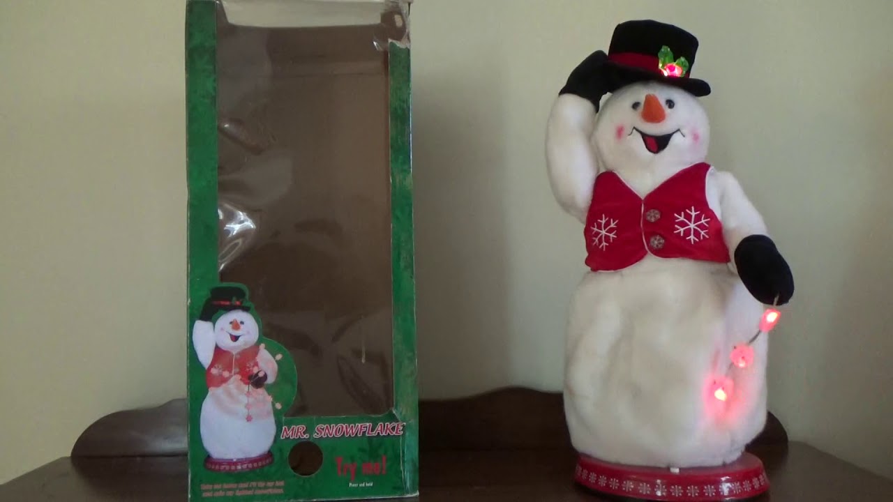 Gemmy Christmas Animated "Mr. Snowflake" (Spinning Snowflake Snowman ...