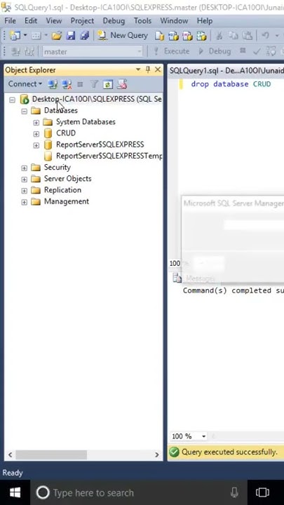 Create and Drop Database in SQL Server - YouTube