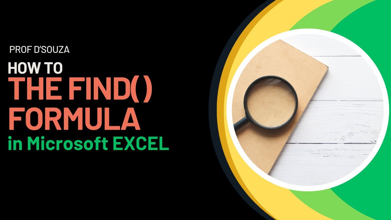 Excel Tips: the Find Formula - YouTube