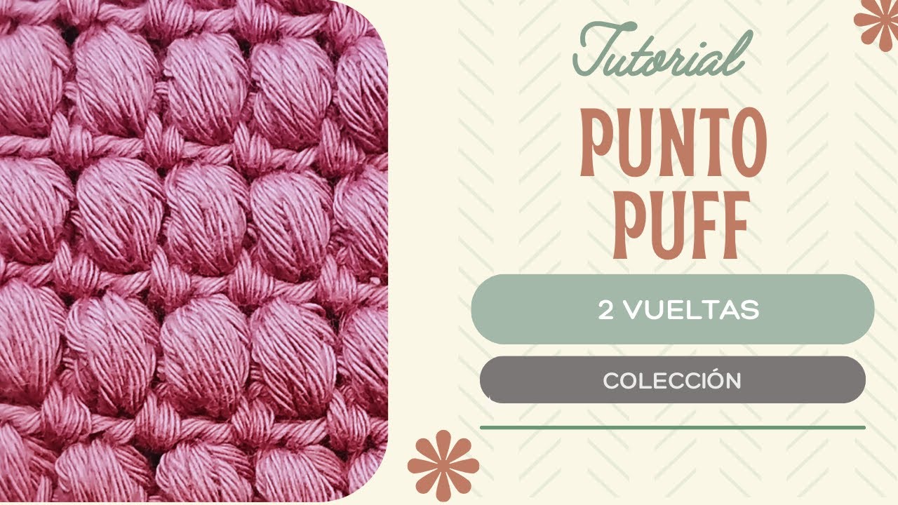 PUNTO PUFF alineado. Colección de puntos a crochet. Puntos de ganchillo ...