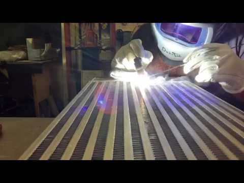 Tig welding custom aluminum radiator - YouTube