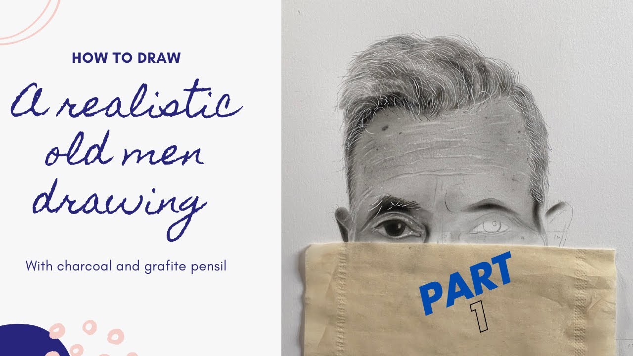 How to draw realistic drawing of a old men. - YouTube