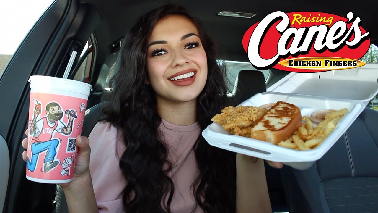 Raising Cane's Mukbang! Post Malone Collab - YouTube