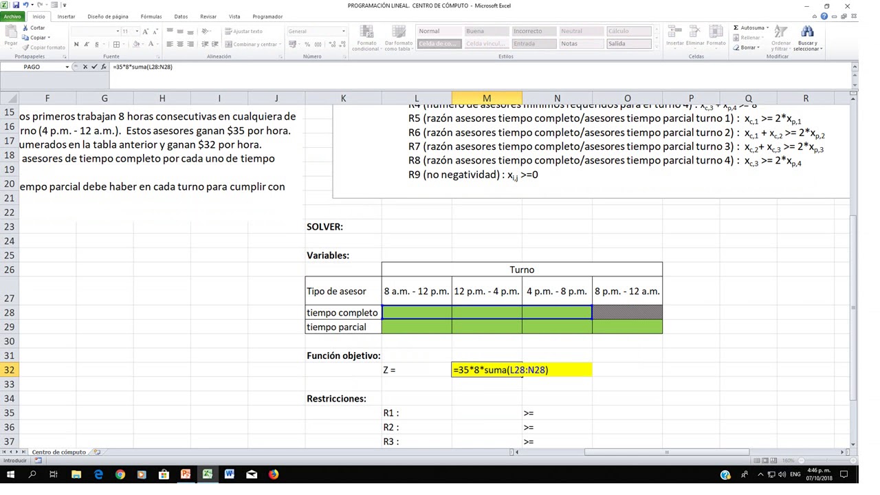 INVESTIGACIÓN DE OPERACIONES MÉTODO SÍMPLEX SOLVER EJEMPLO 1 - YouTube