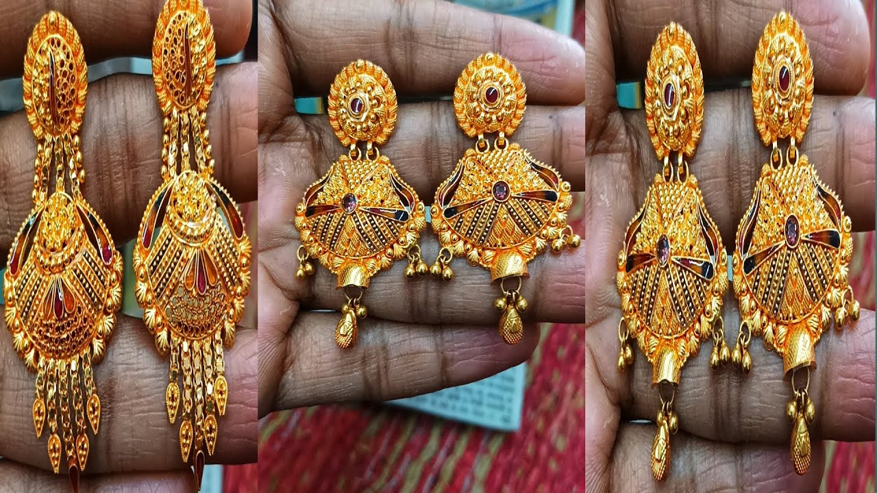 new beautiful trending earrings design #P.M Dance&Gold Design 30 June ...