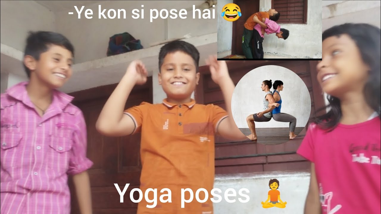 doing yoga poses challenge with brother and sister 🧘🙈🙉🙊 - YouTube