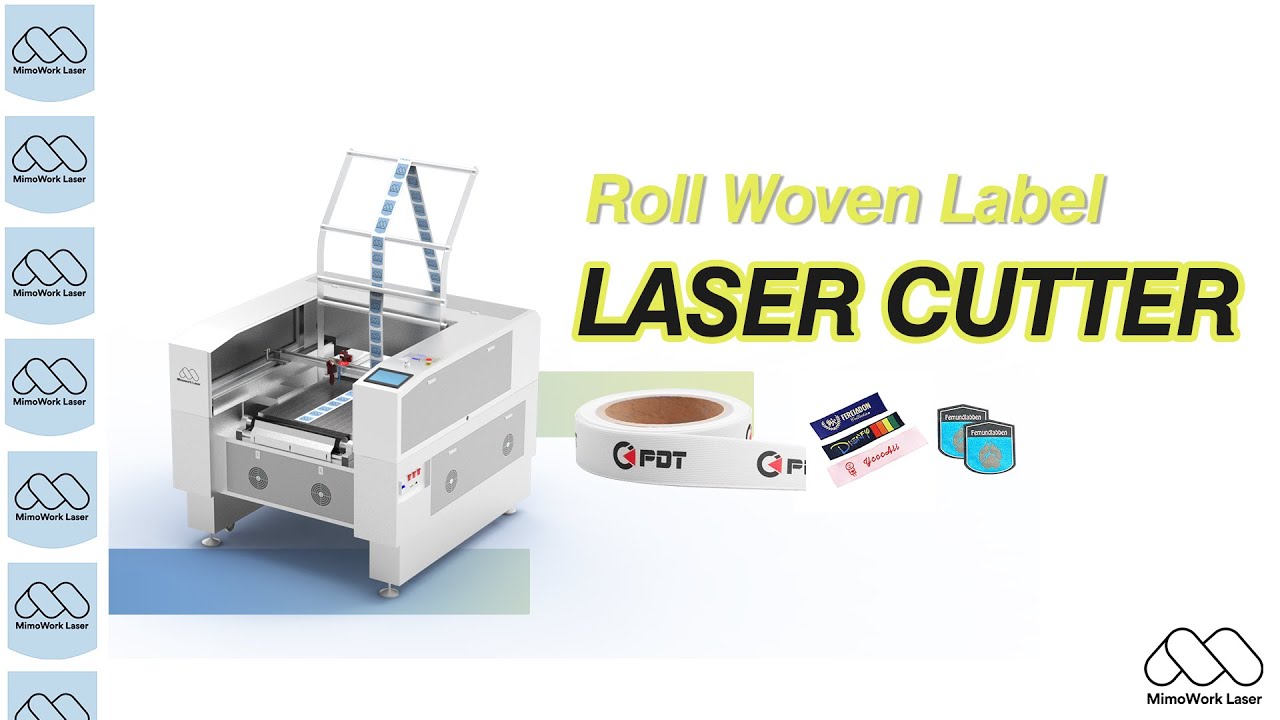 How to Cut Roll Woven Label | label laser cutter - YouTube