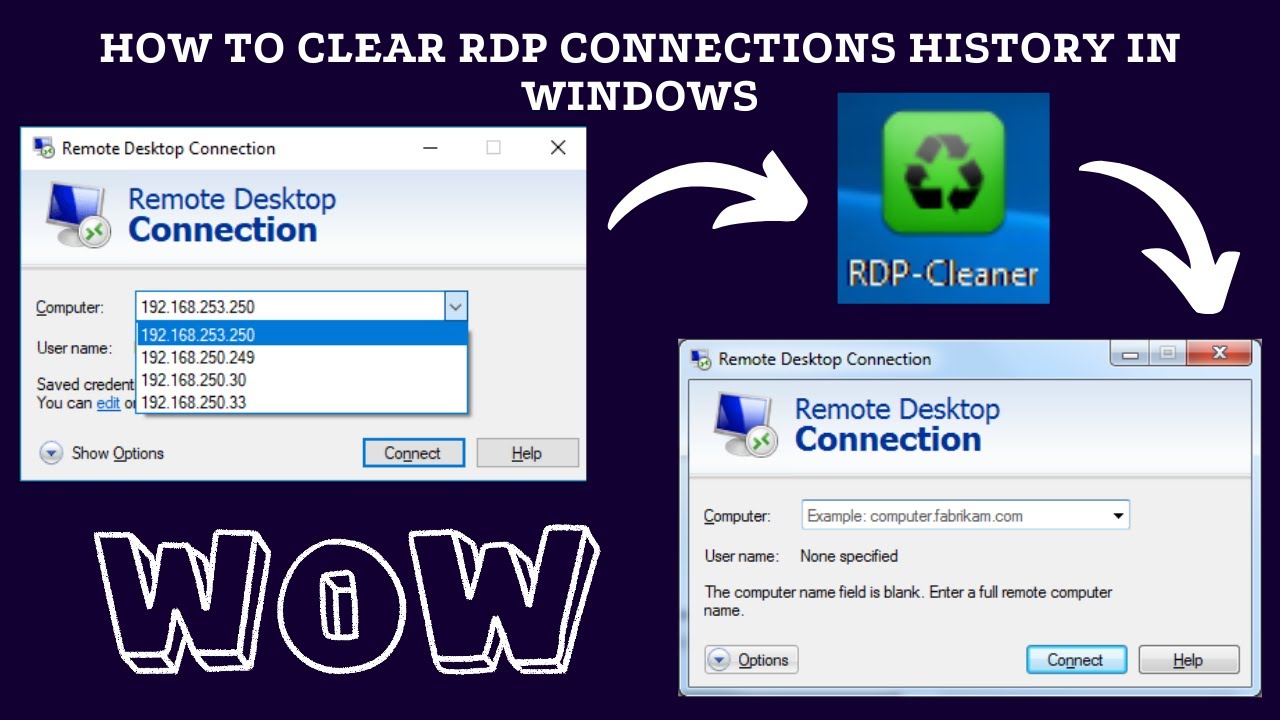 How to Clear RDP Connections History in Windows - YouTube