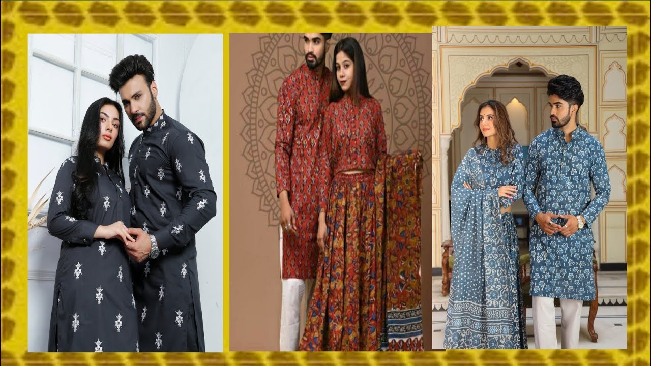 Couple matching dress design 2024 | Husband wife same dress | Couple ...