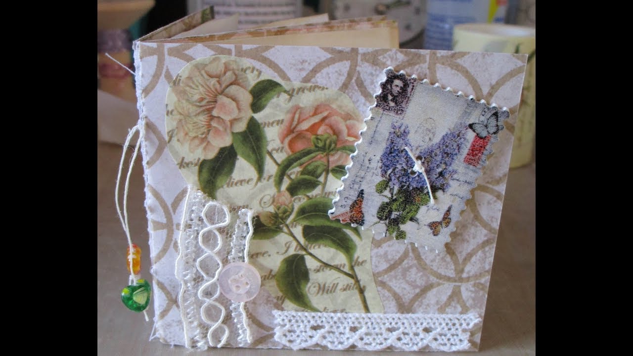 Joining two booklets with three hole pamphlet stitch - YouTube