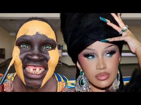 Cardi B 😳 Unbelievable Met Gala 2024 Makeup & Gele Tutorial / Fair ...