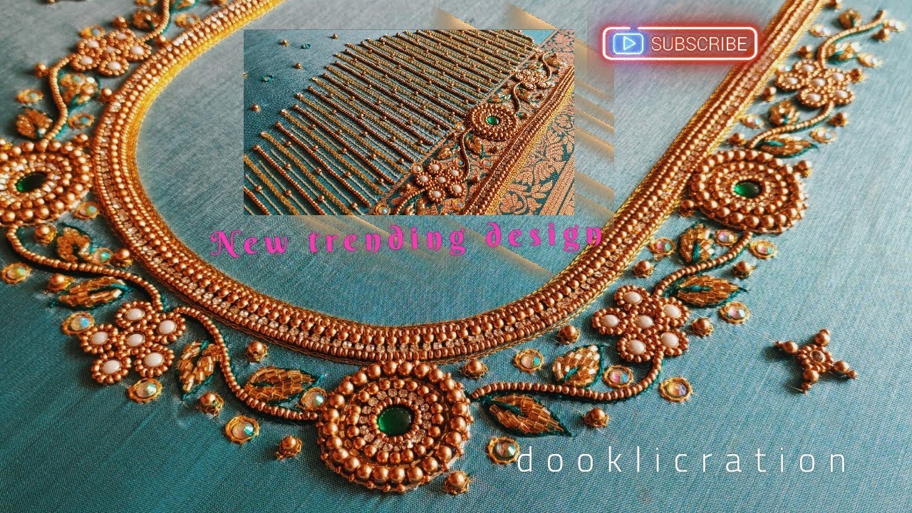 Aari work New trending design, hand line work design, super duper ...