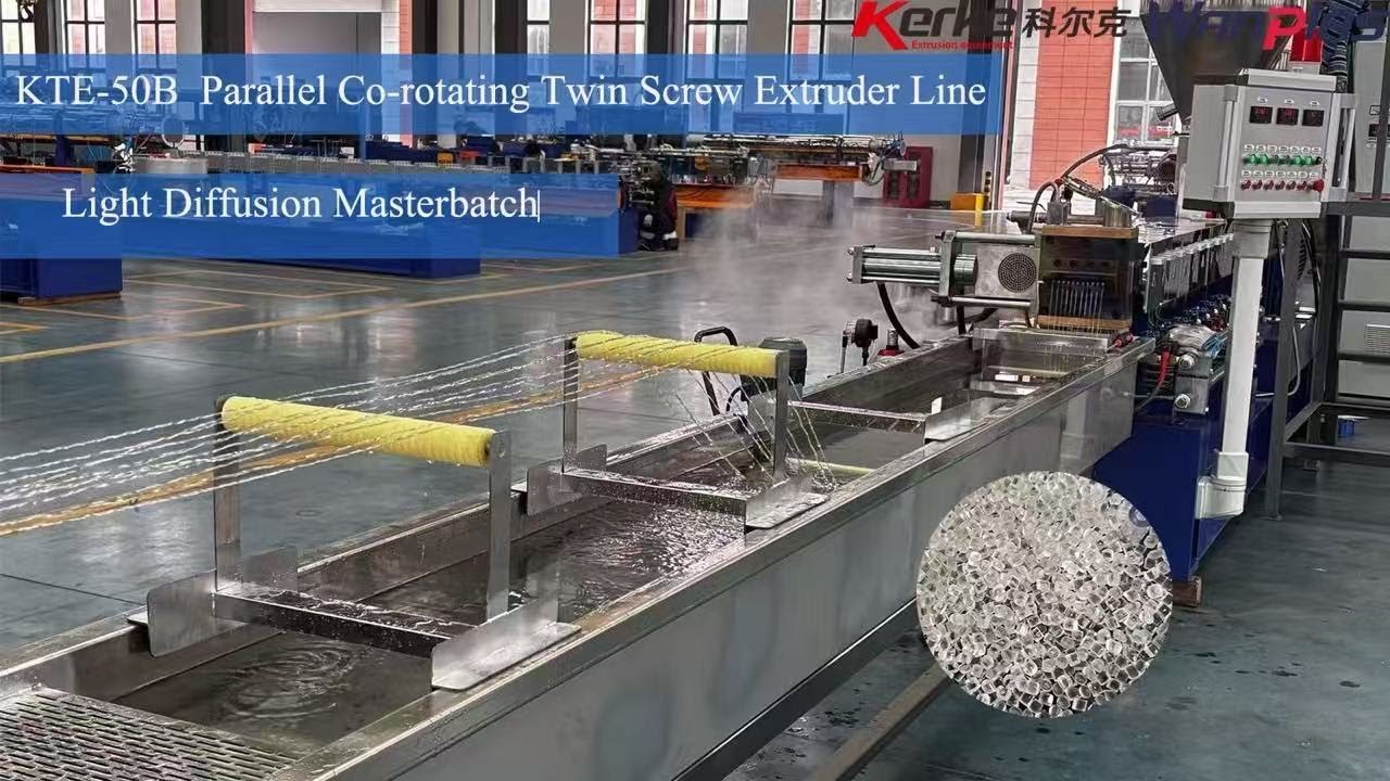 Light Diffusion Masterbatch Twin Screw Extruder Water Cooling Strand ...