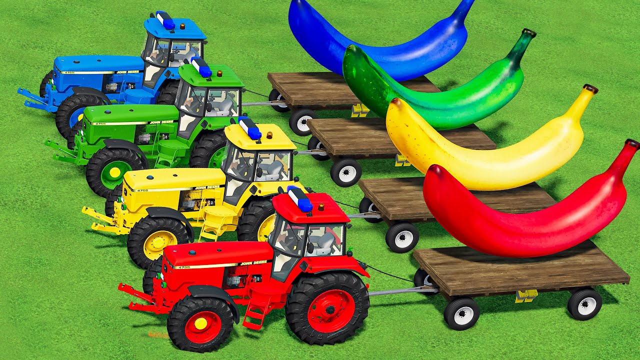 Transport Big Banana with Police John Deere Tractors! Banana Mayhem ...