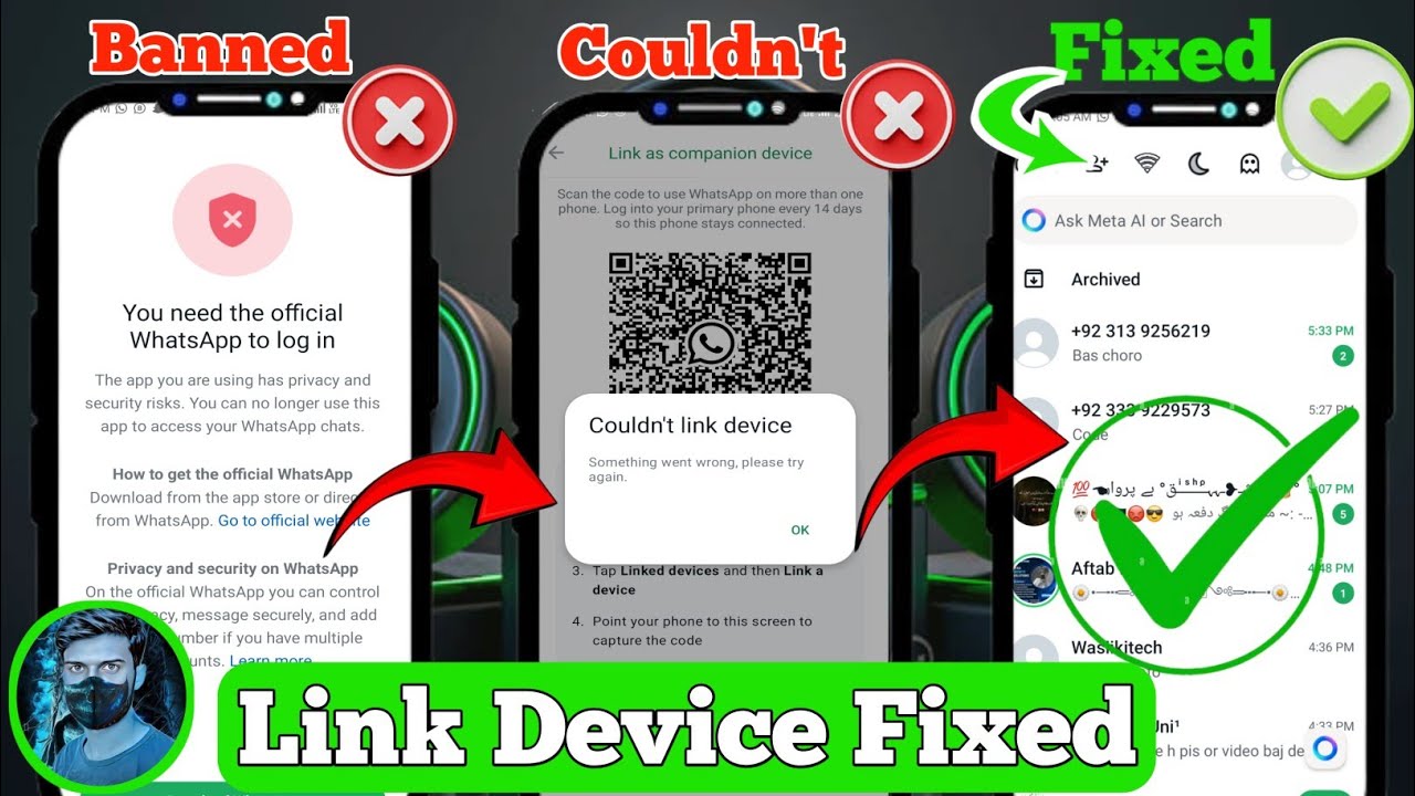 Link Device Fixed | Couldn't Link WhatsApp | You Need Official WhatsApp ...