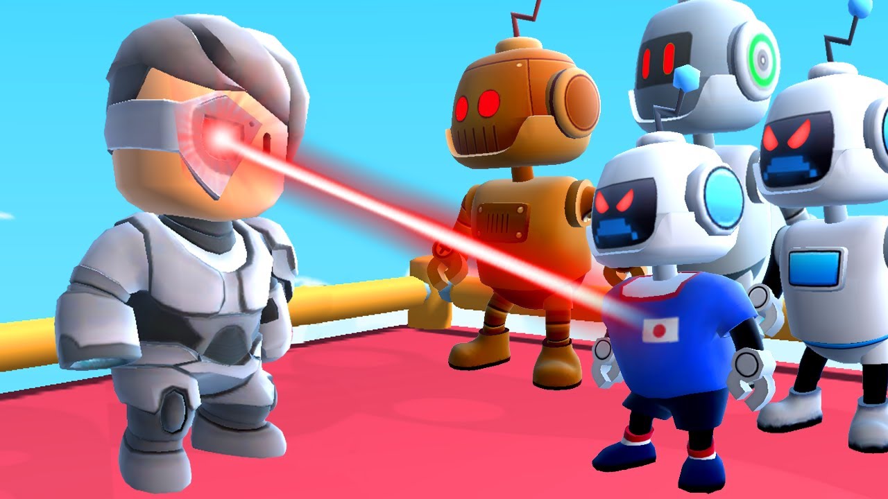 VIREI UM CYBORG E VENCI OS ROBÔS DESUMILDES DO STUMBLE GUYS (MUNDO DA ...