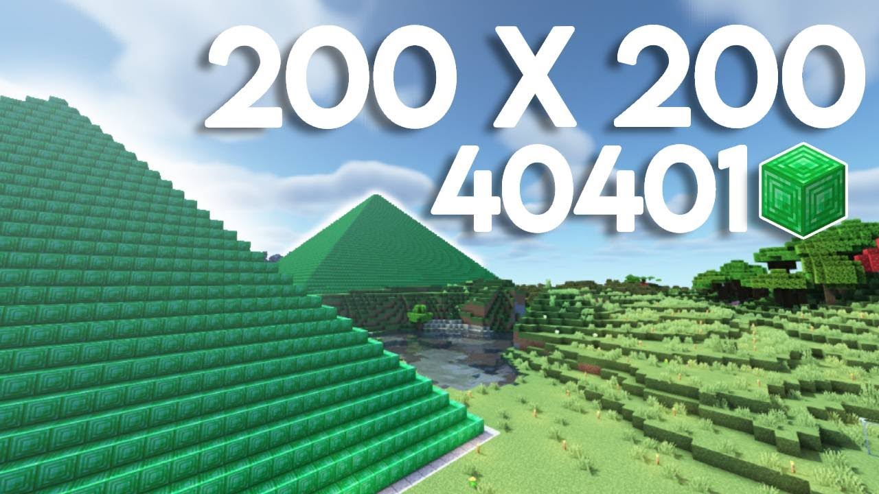 Survival Minecraft Making A 200x200 Emerald Pyramid - YouTube