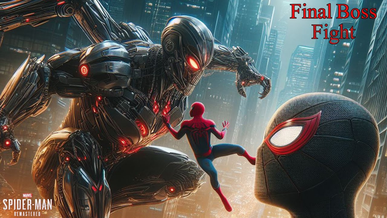Final Boss Fight With Giant Cyborg Marvel's Spider Man Remastered The ...