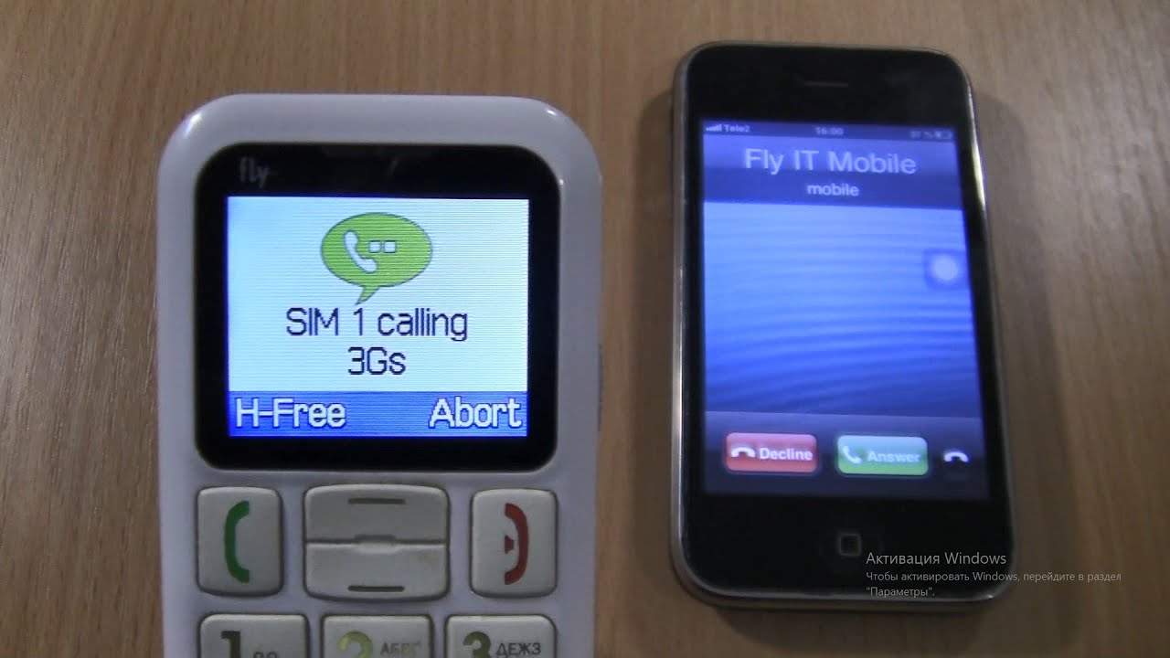 Incoming call & Outgoing call at the Same Time Fly Ezzy 5 White+Iphone 3Gs - YouTube