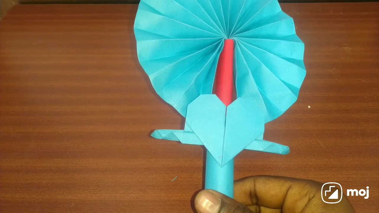 How to Make a paper hand fan open and closing - YouTube